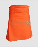 Men Scottish Style Orange Utility Kilt