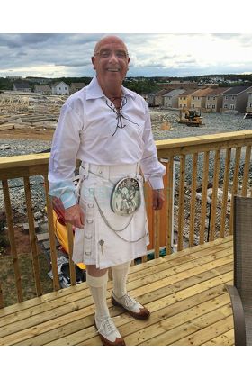All White Scottish Utility Kilt
