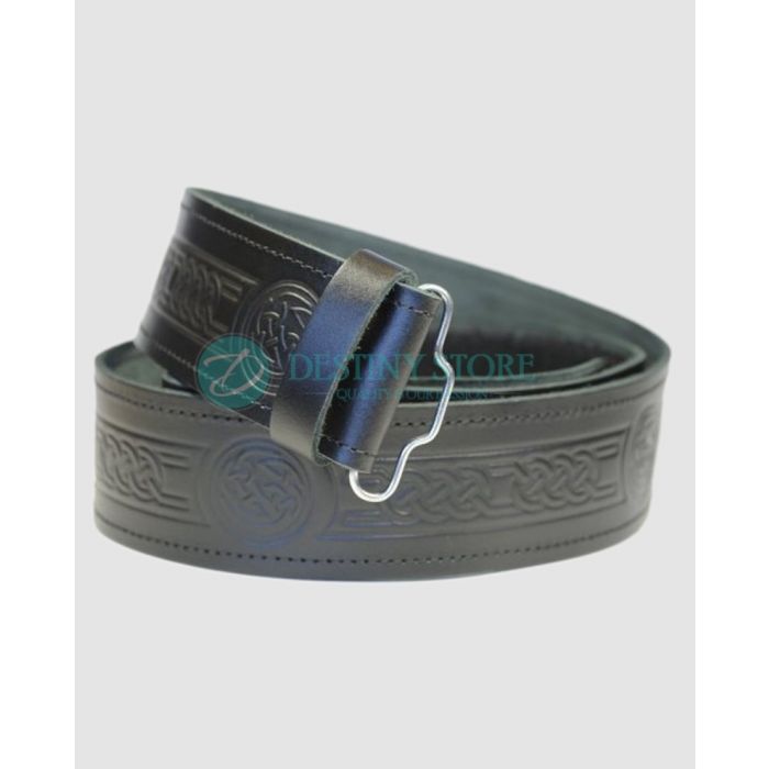 Scottish Celtic Kilt Leather Belt